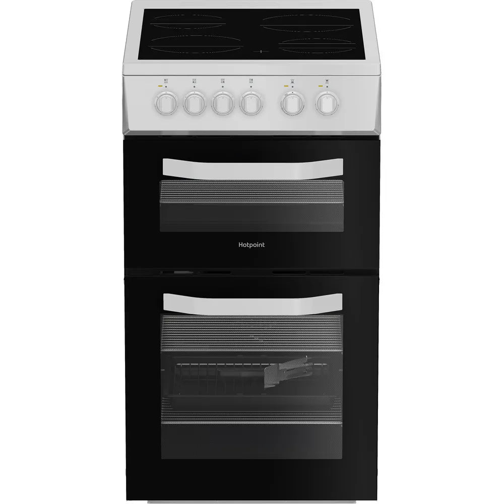 Hotpoint 50cm Freestanding Electric Twin Cooker with Ceramic Hob